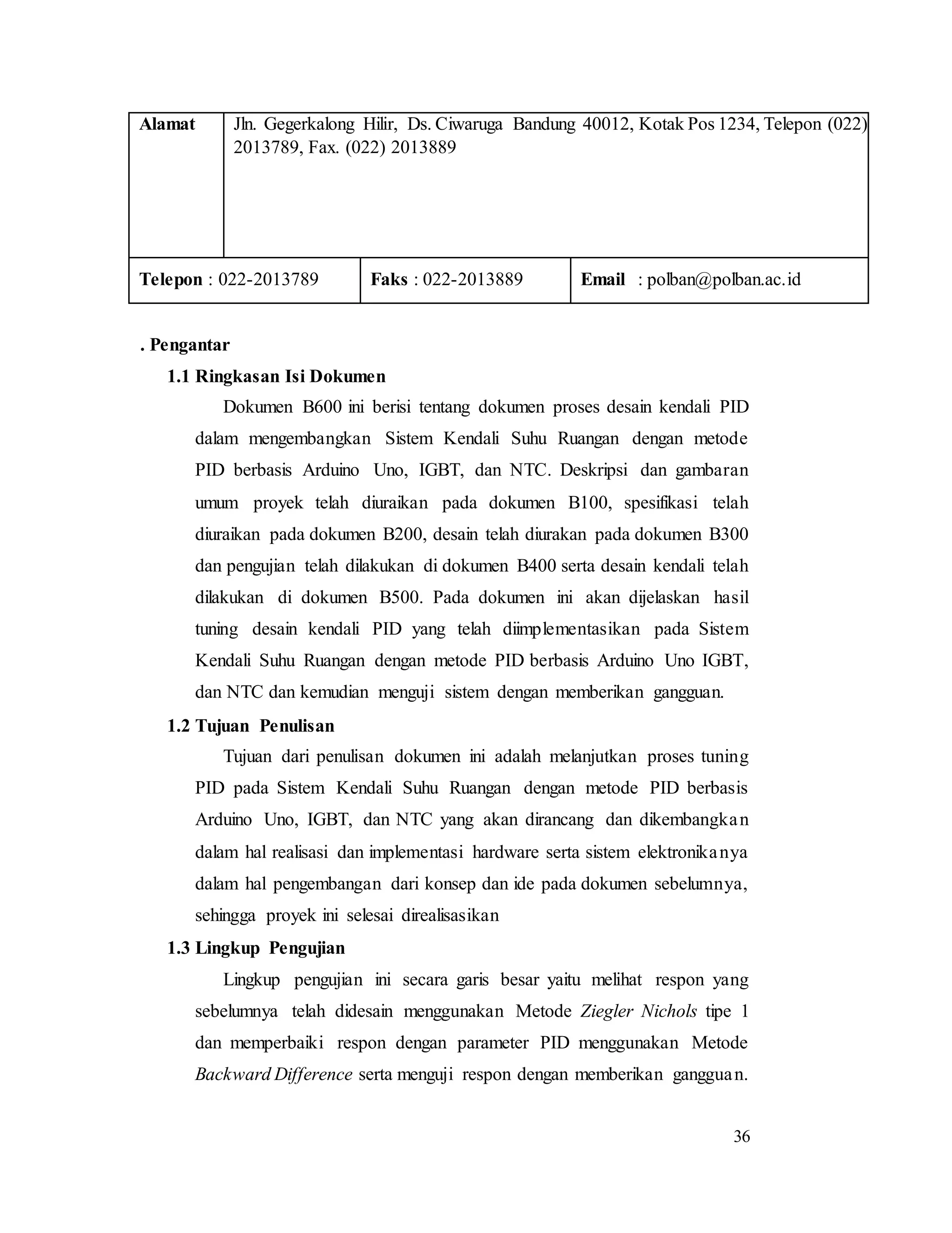 Sistem kendali suhu ruangan dengan metode pid berbasis arduino uno ...