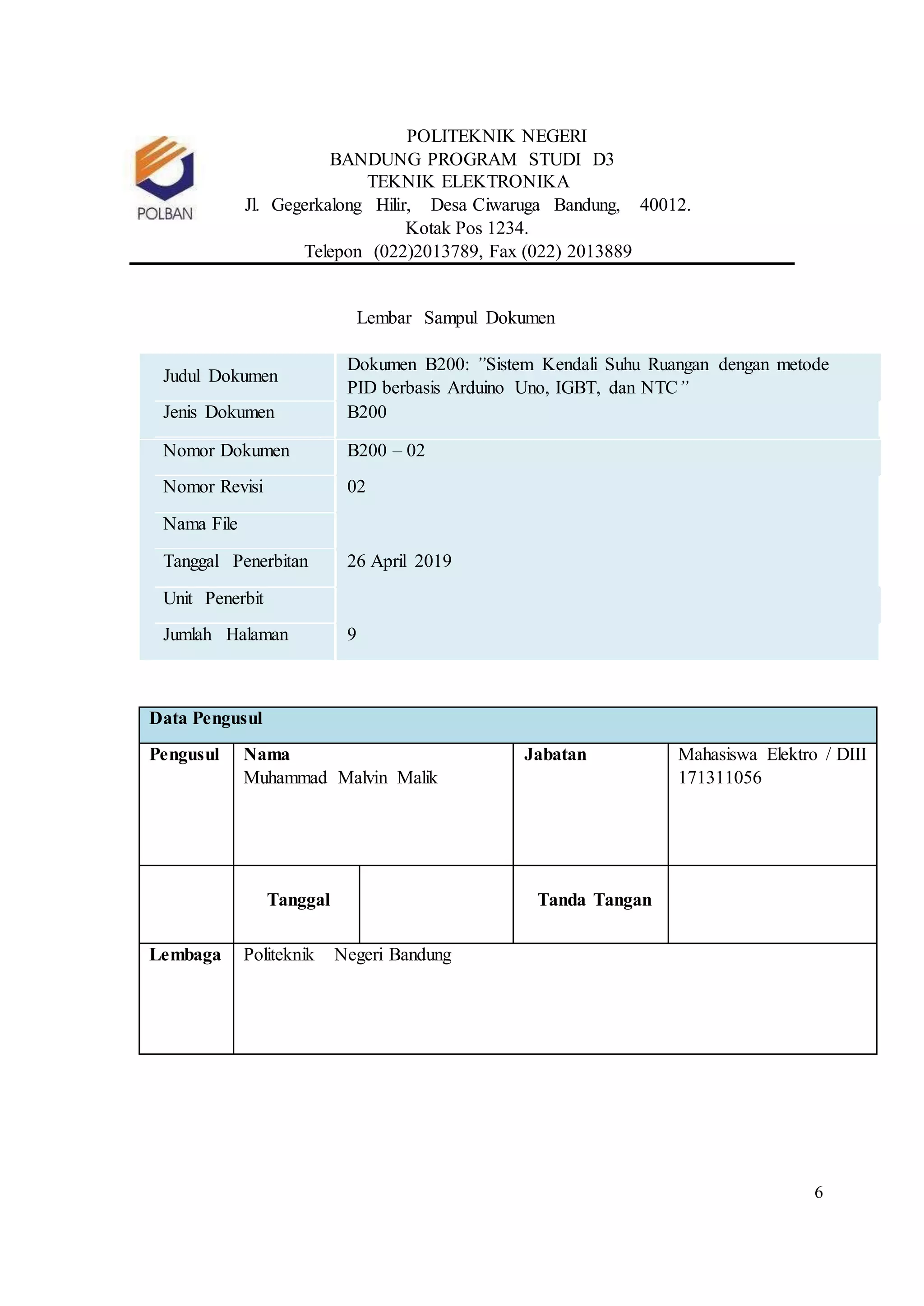 Sistem kendali suhu ruangan dengan metode pid berbasis arduino uno ...