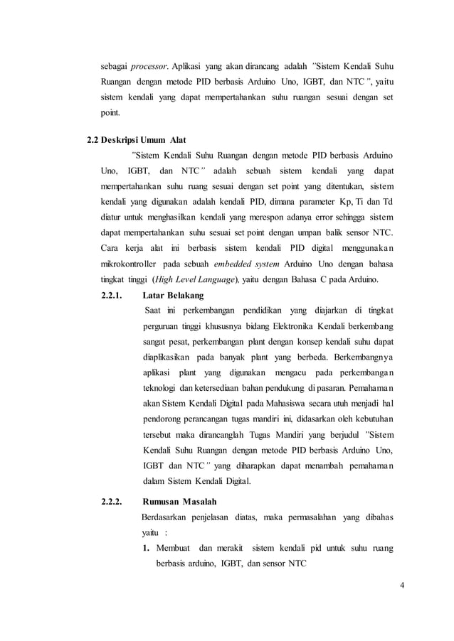 Sistem kendali suhu ruangan dengan metode pid berbasis arduino uno ...