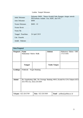Sistem Kendali Suhu Dengan PID Berbasis ARDUINO, MOSFET Dan, 58% OFF
