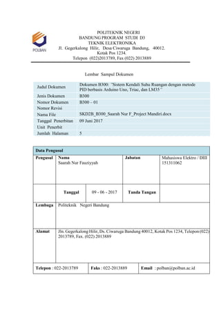 Sistem Kendali Suhu Dengan PID Berbasis ARDUINO, MOSFET Dan, 58% OFF