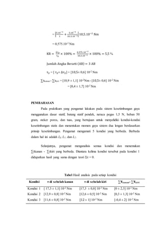 Sistem kesetimbangan gaya | DOCX