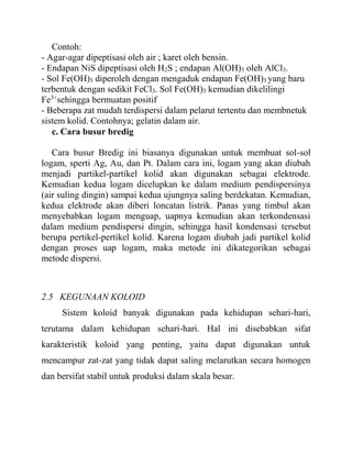 Sistem koloid berhubungan dengan proses | PDF