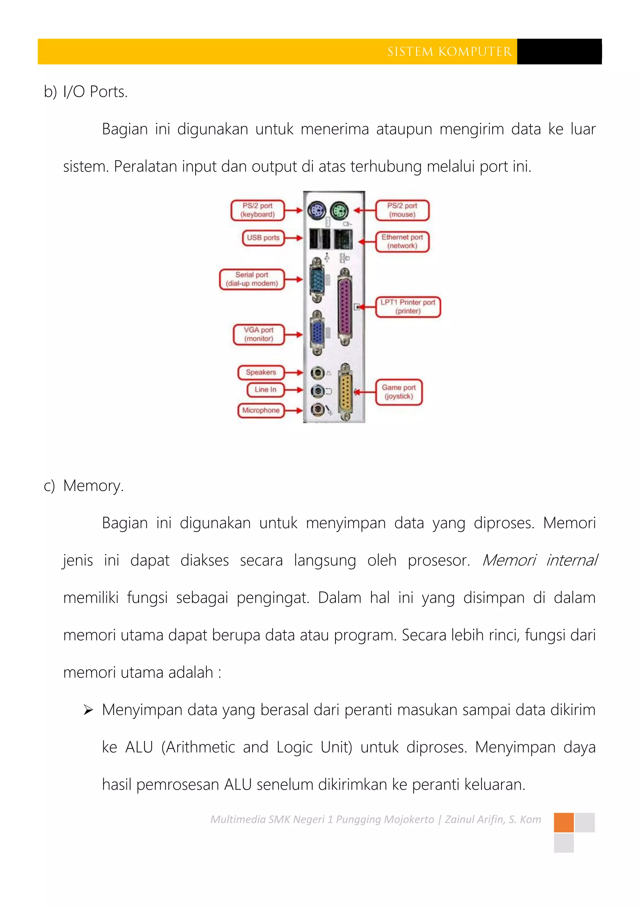 Sistem komputer blok diagram dari sistem mikro komputer | PDF