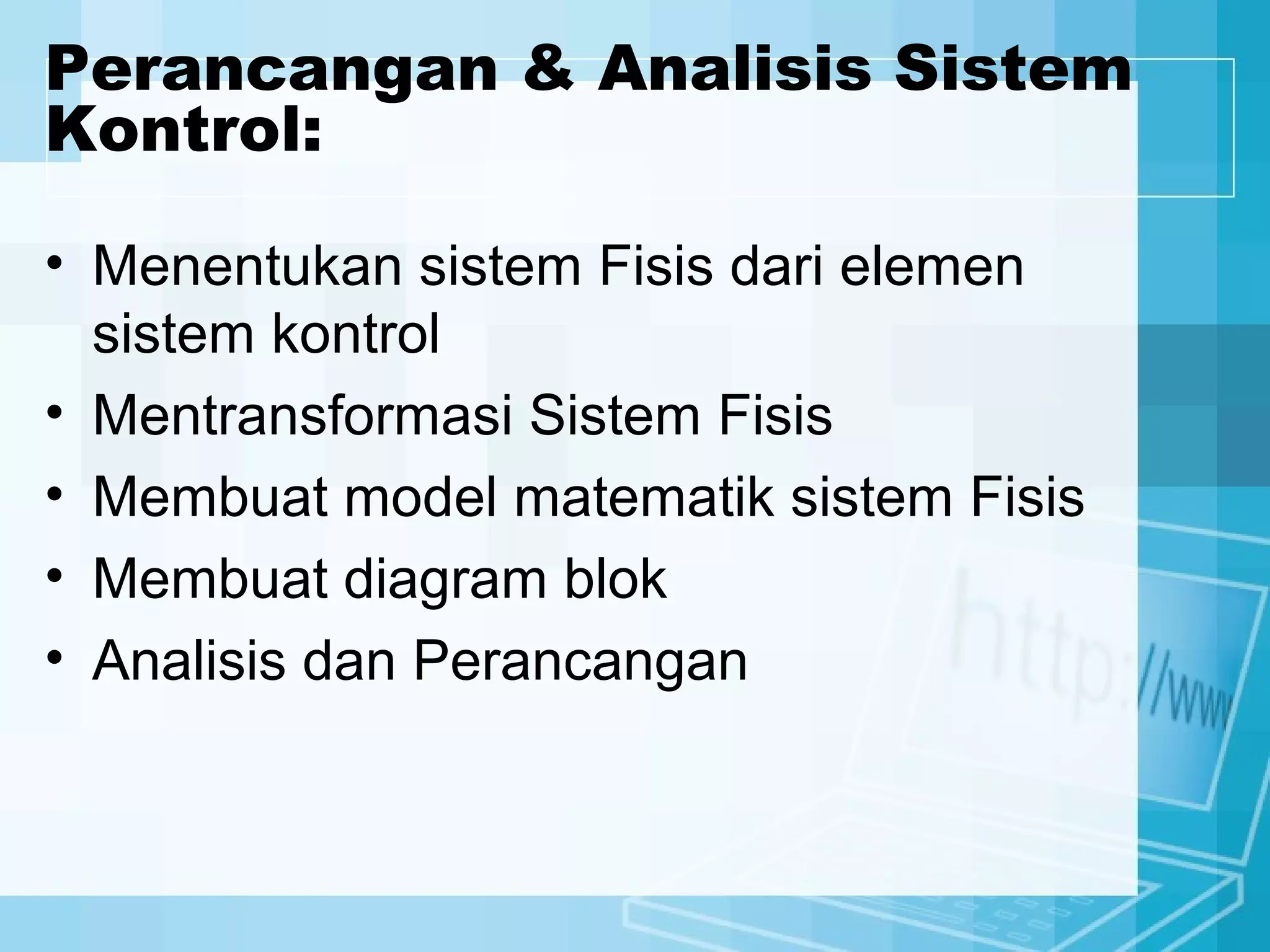 Sistem kontrol, pengendalian & keamanan sistem | PPT