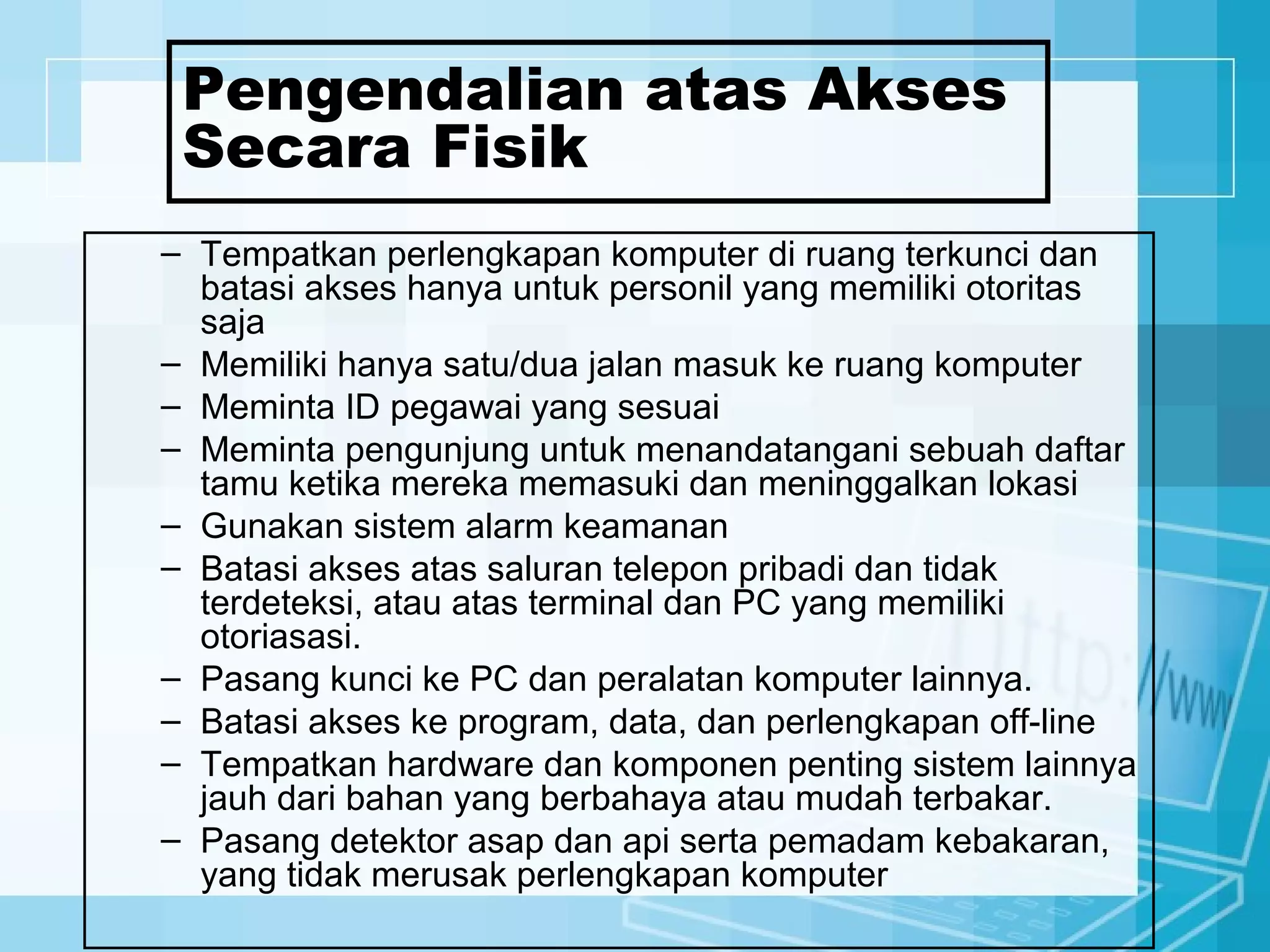 Sistem kontrol, pengendalian & keamanan sistem | PPT