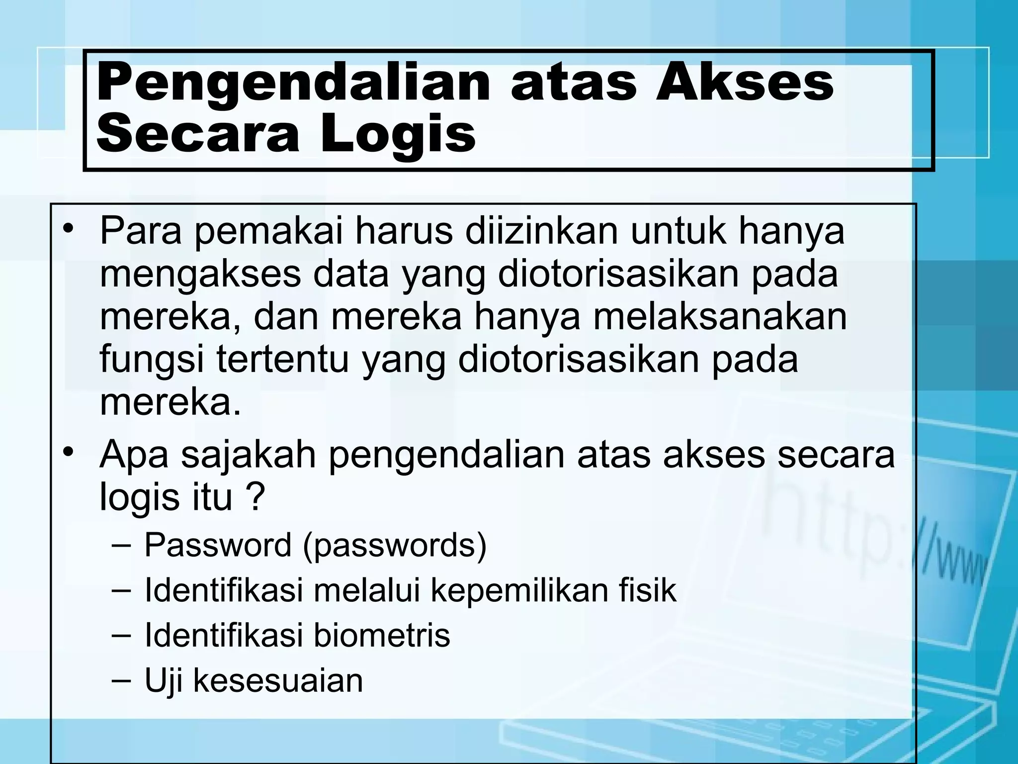 Sistem kontrol, pengendalian & keamanan sistem | PPT