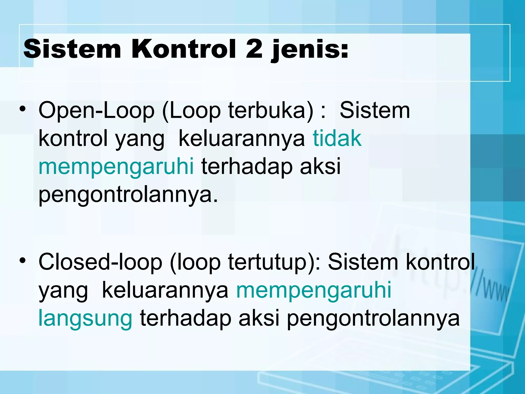 Sistem kontrol, pengendalian & keamanan sistem | PPT