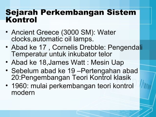 Sistem kontrol, pengendalian & keamanan sistem | PPT