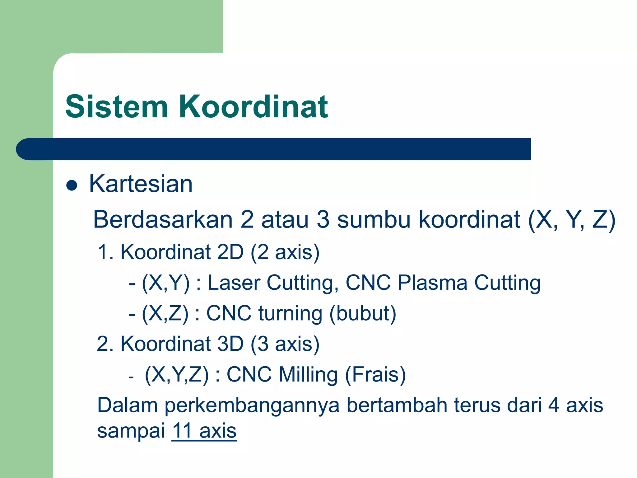 Sistem koordinat CNC | PPT