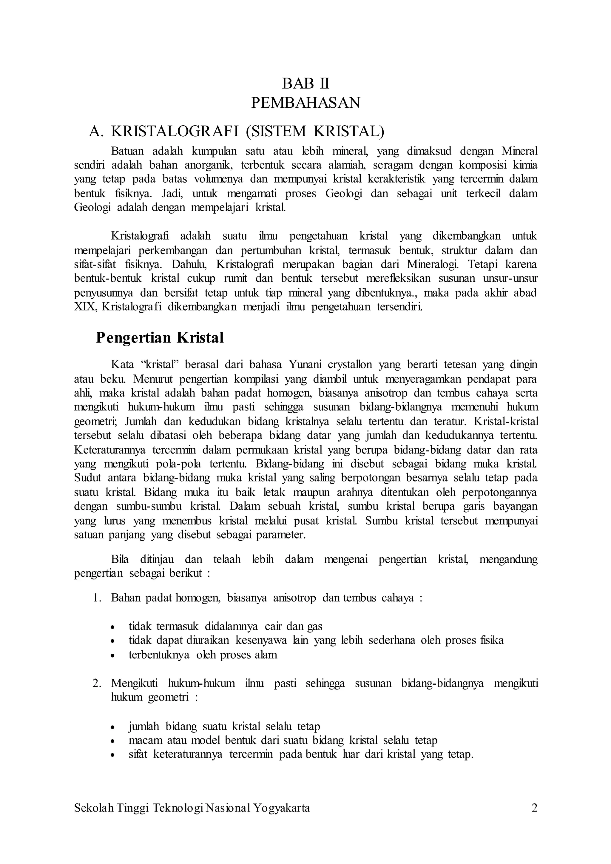 sistem kristal triklin | DOCX