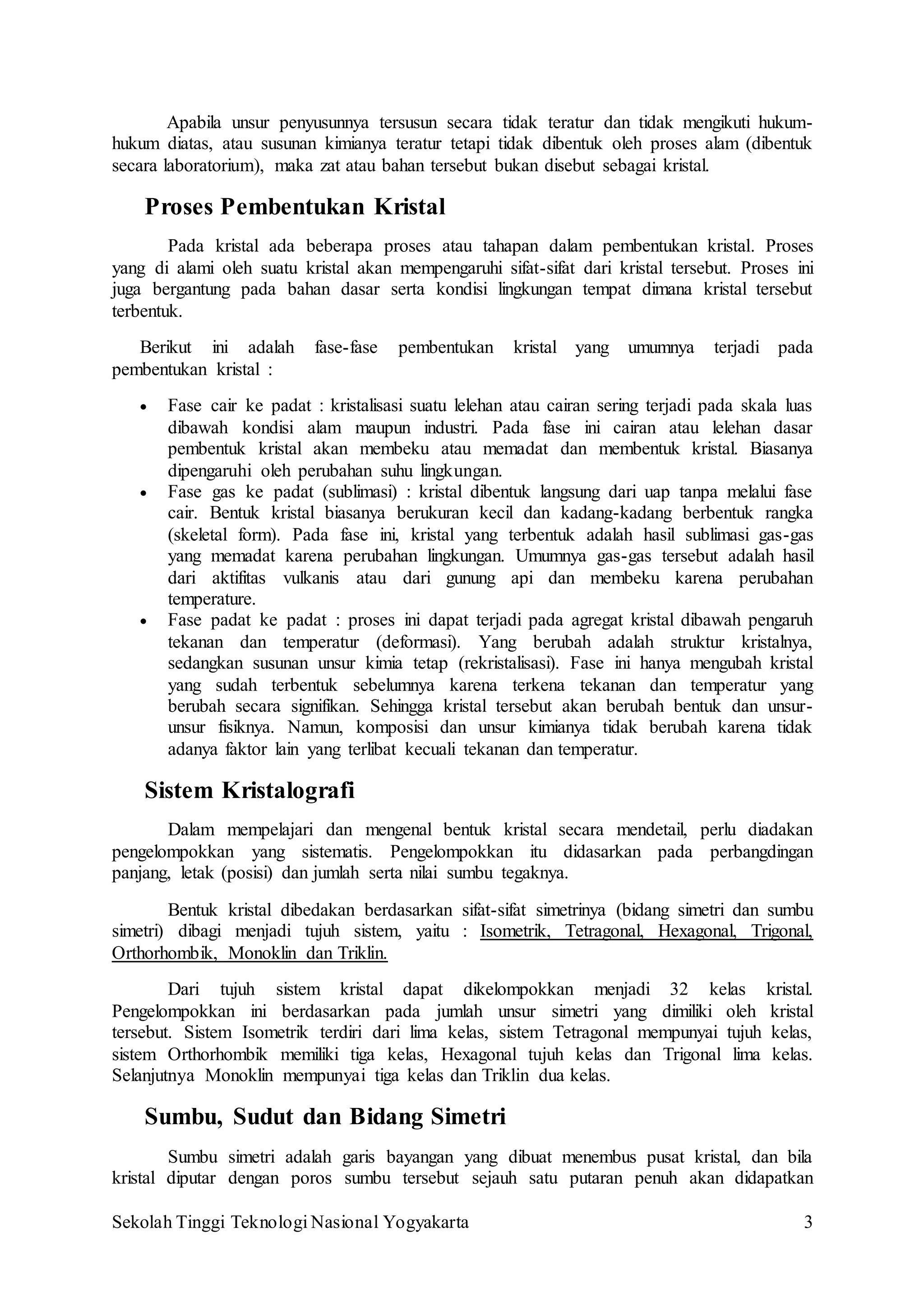 sistem kristal triklin | DOCX
