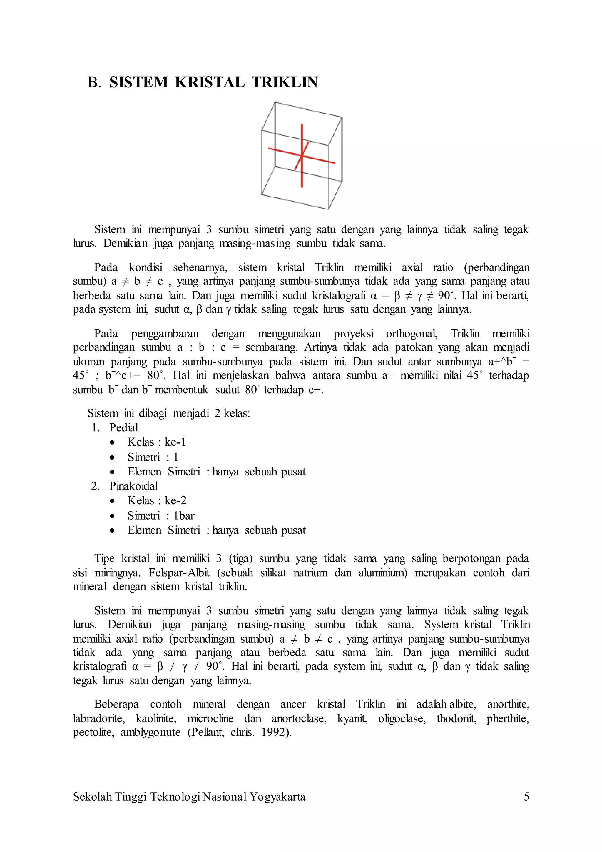 sistem kristal triklin | DOCX