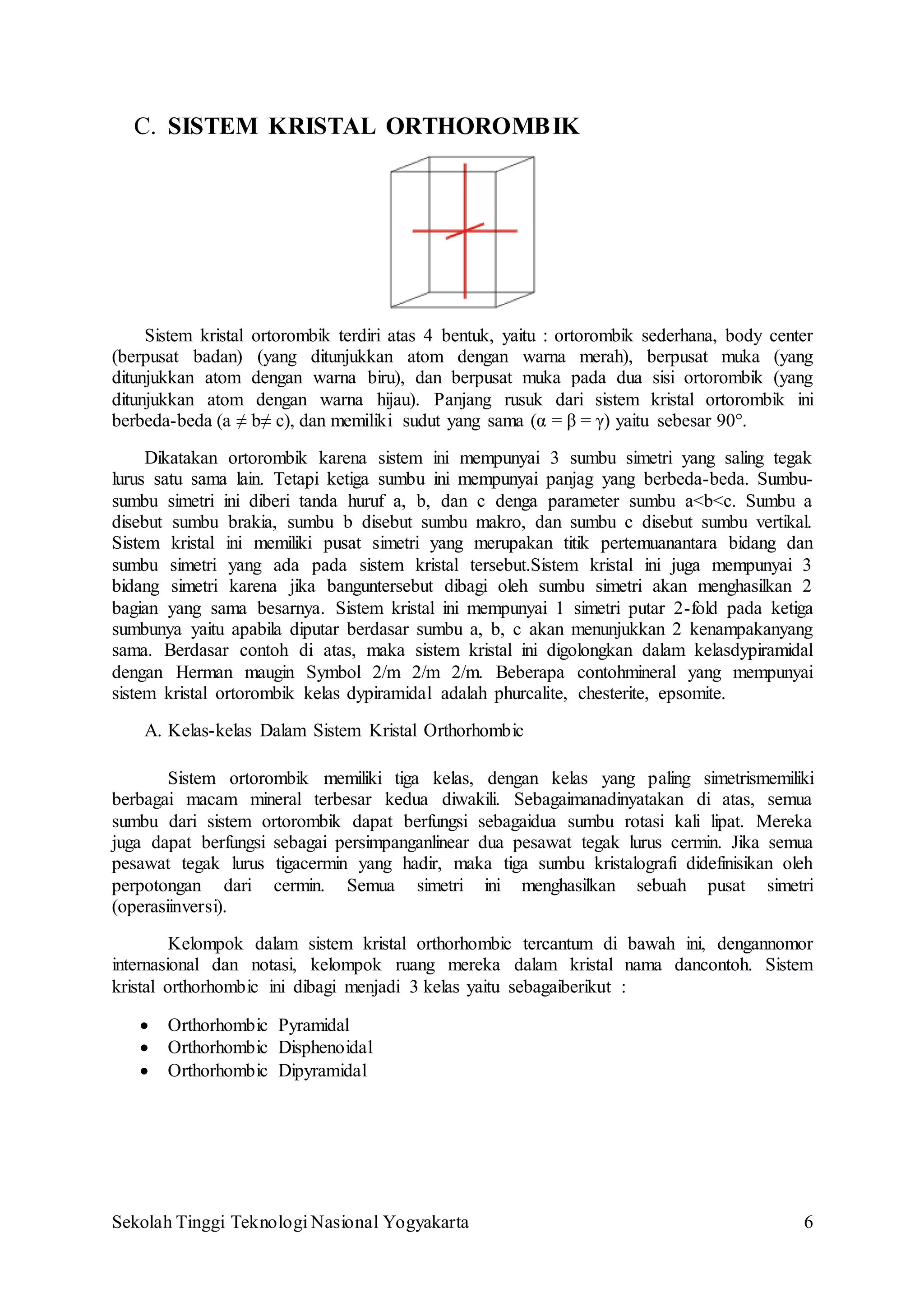 sistem kristal triklin | DOCX
