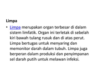 ANATOMI FISIOLOGI SISTEM LIMFATIK PADA MANUSIA | PPTX