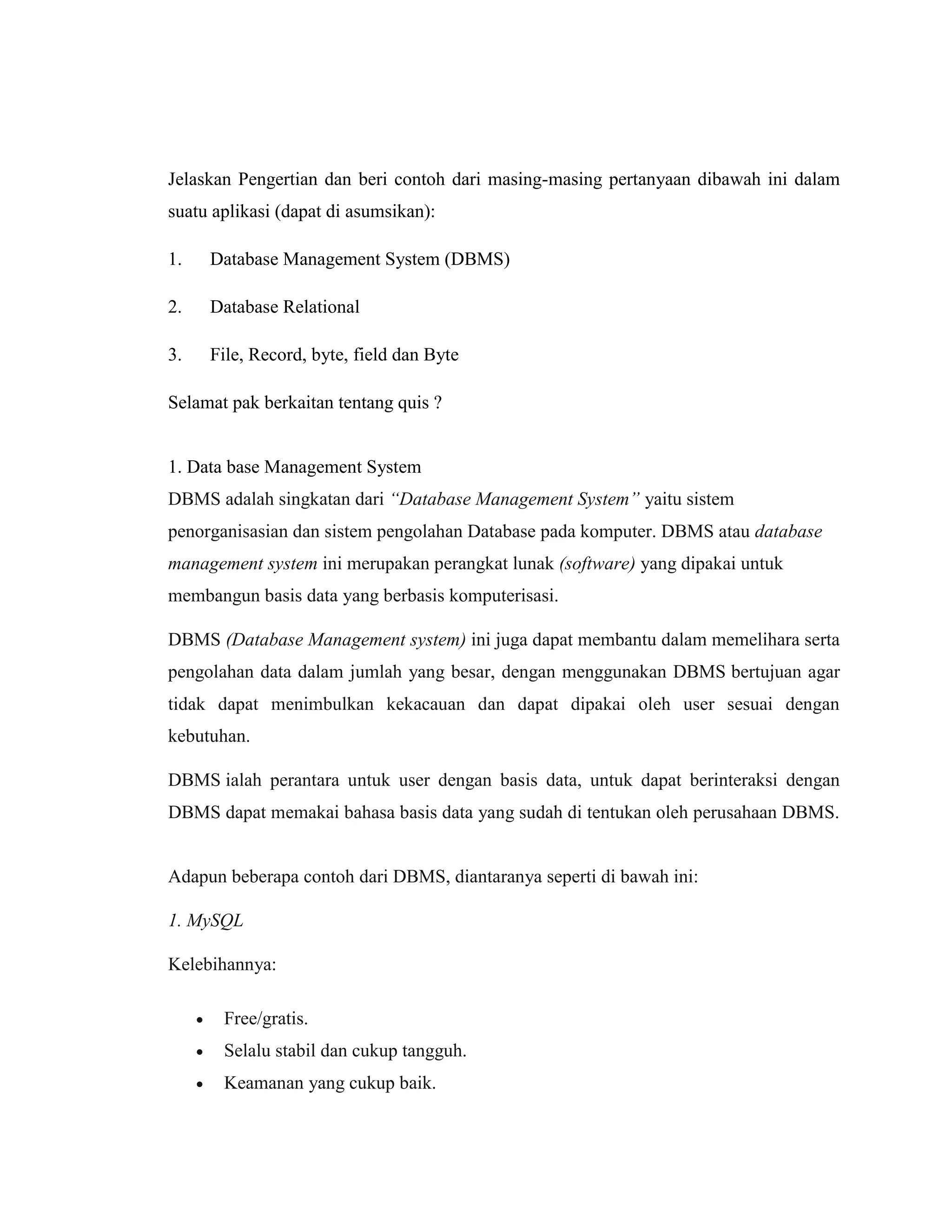 Sistem Manajemen Database | PDF