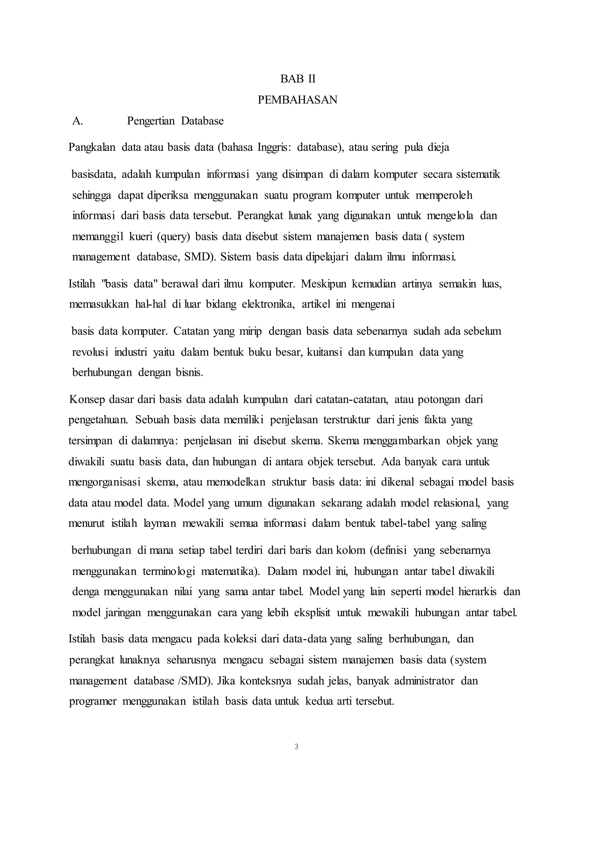 Sistem manajemen database | DOCX