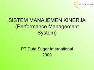 Sistem manajemen kinerja PT DSI | PPT