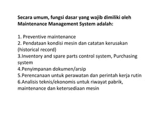 Sistem manajemen maintenance | PDF