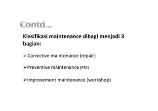 Sistem manajemen maintenance | PDF