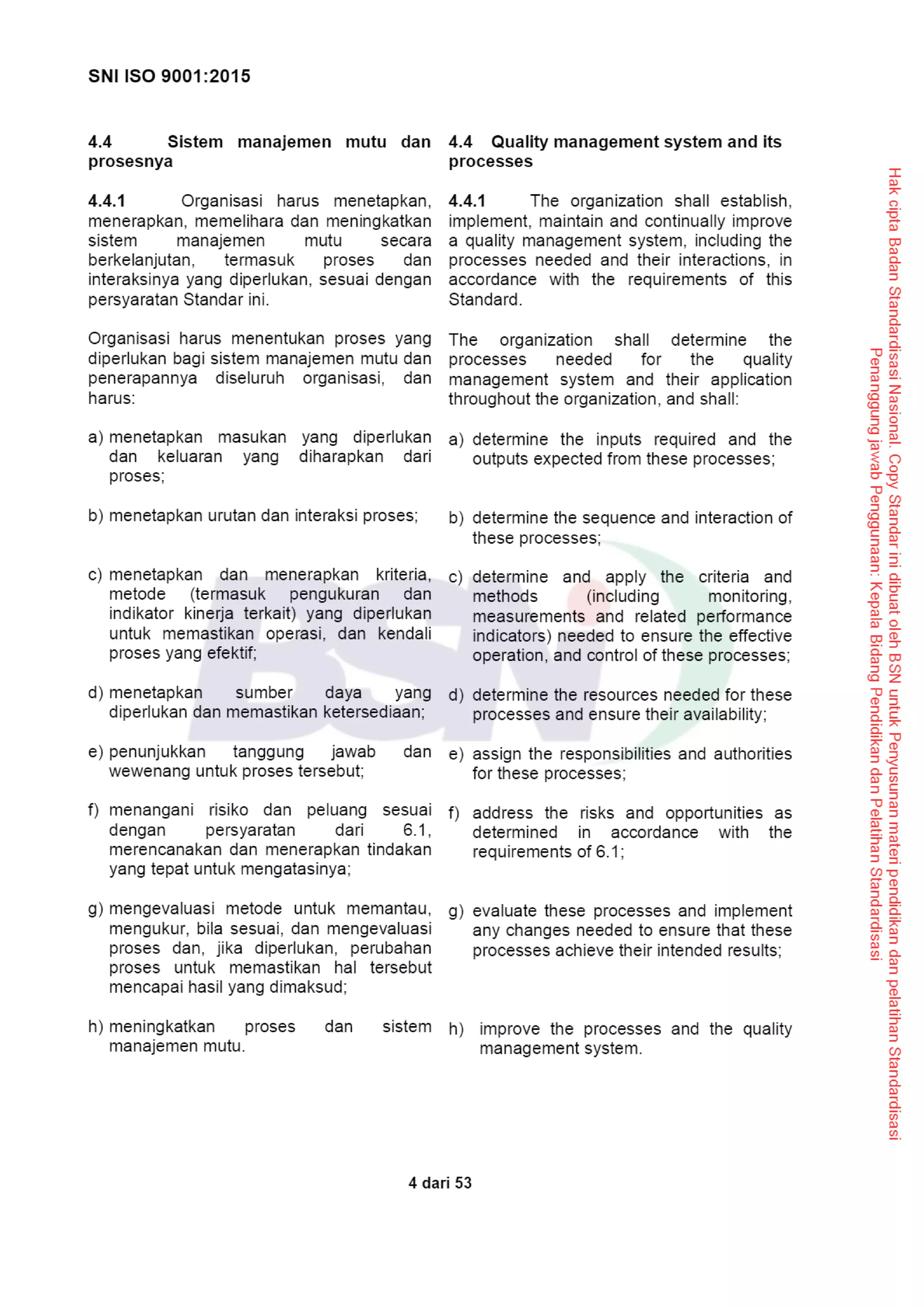 Sistem Manajemen Mutu Persyaratan (ISO 9001:2015) - Quality Management Systems Requirements ...