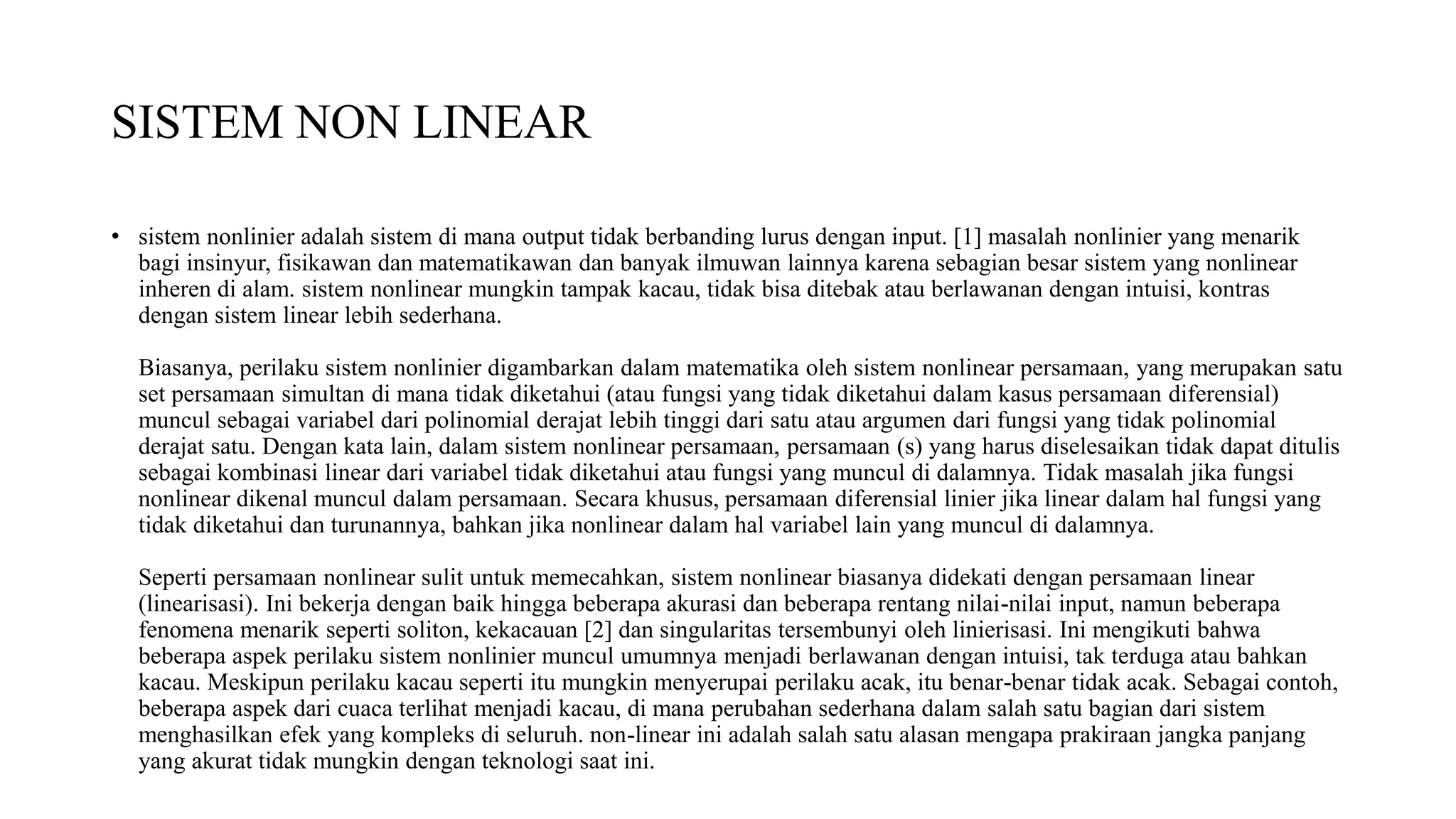 Sistem non linieritas standar | PPTX