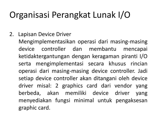 Sistem Operasi - 13 [Manajemen Input Output] | PPTX