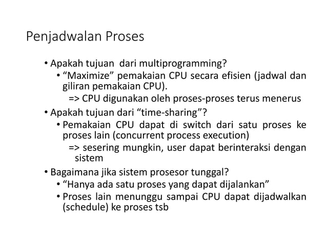 Sistem Operasi - 4 [Penjadwalan Proses SO] | PPT