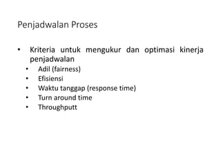 Sistem Operasi - 4 [Penjadwalan Proses SO] | PPT
