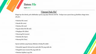 Sistem operasi Sistem file | PPTX