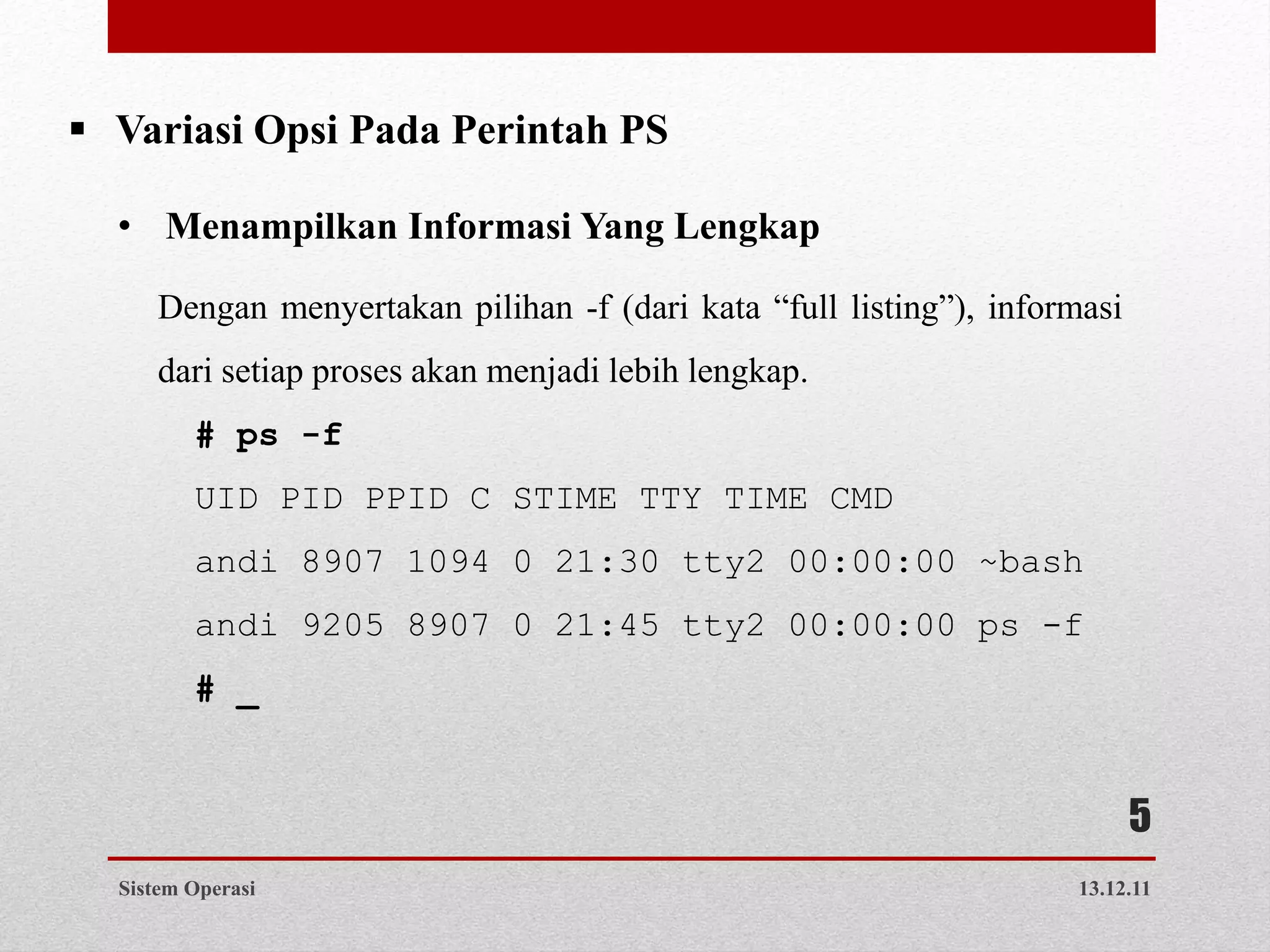 Sistem operasi pertemuan 7 | PPT