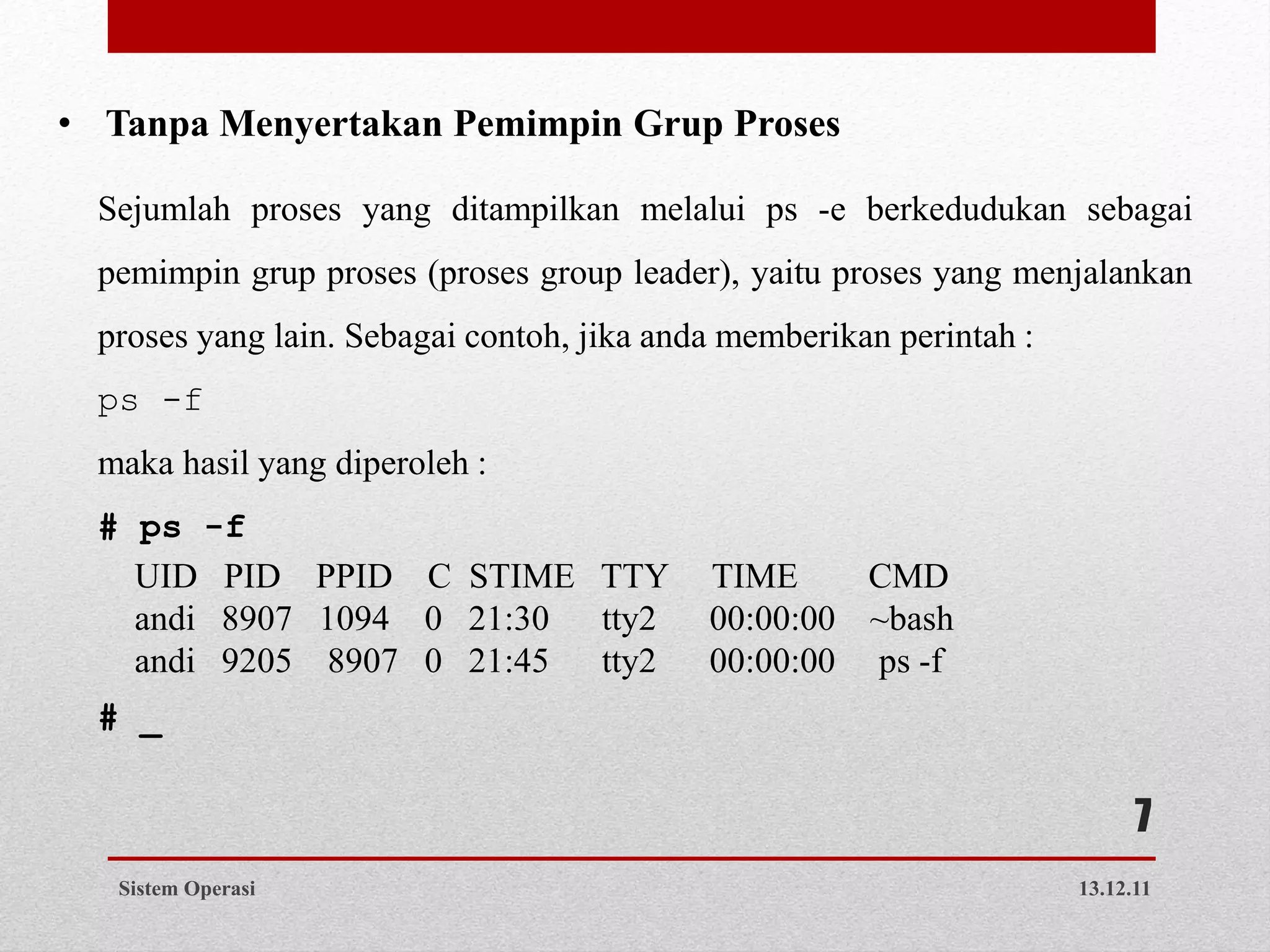 Sistem operasi pertemuan 7 | PPT