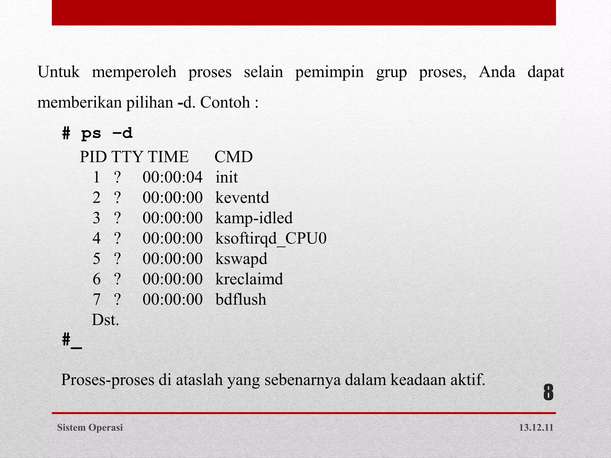 Sistem operasi pertemuan 7 | PPT