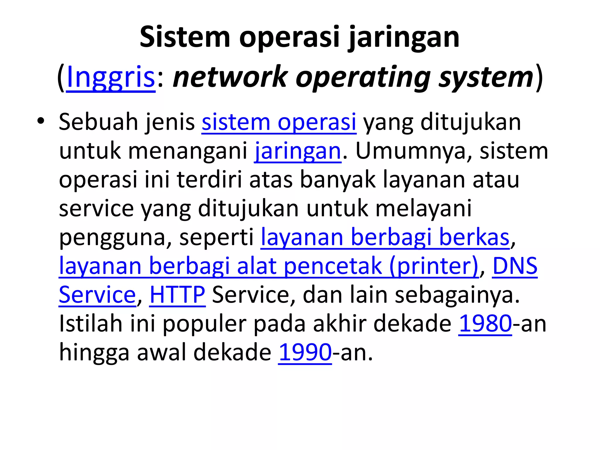 Sistem operasi jaringan | PPTX
