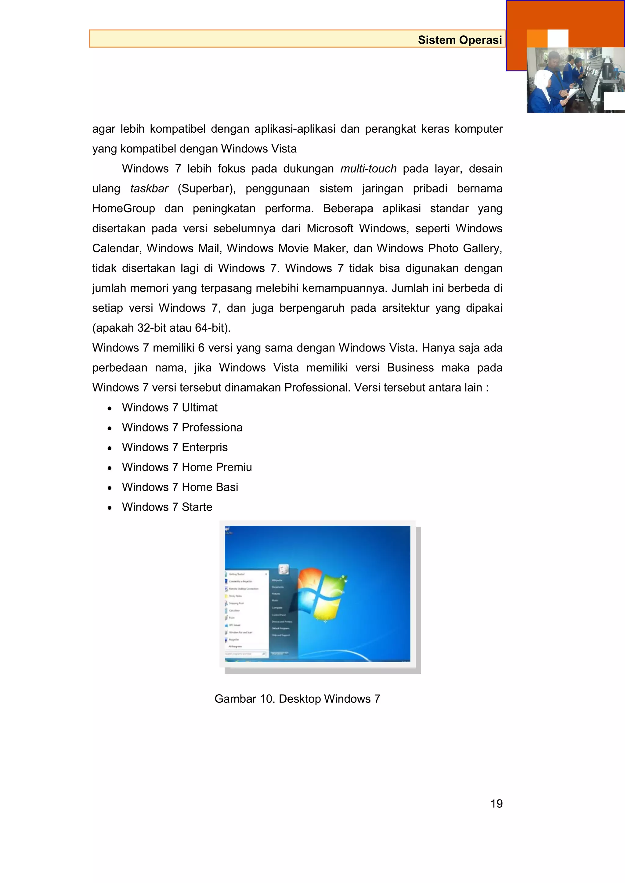 materi sistem oprasi windows semester 1 | PDF
