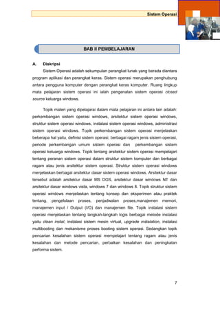 materi sistem oprasi windows semester 1 | PDF