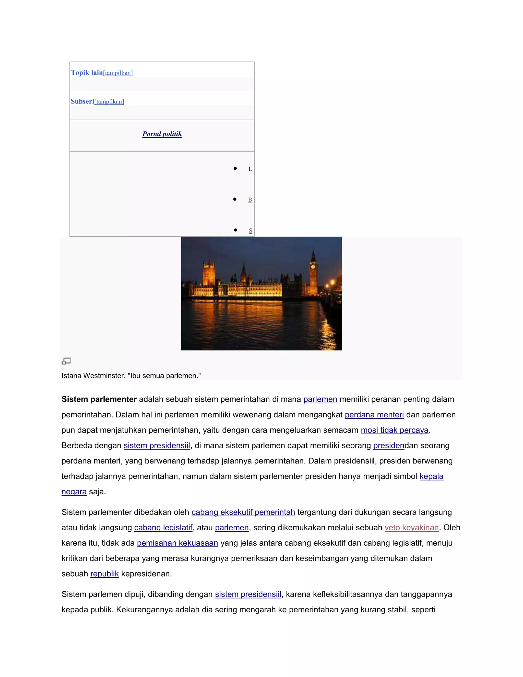 Sistem parlementer | PDF