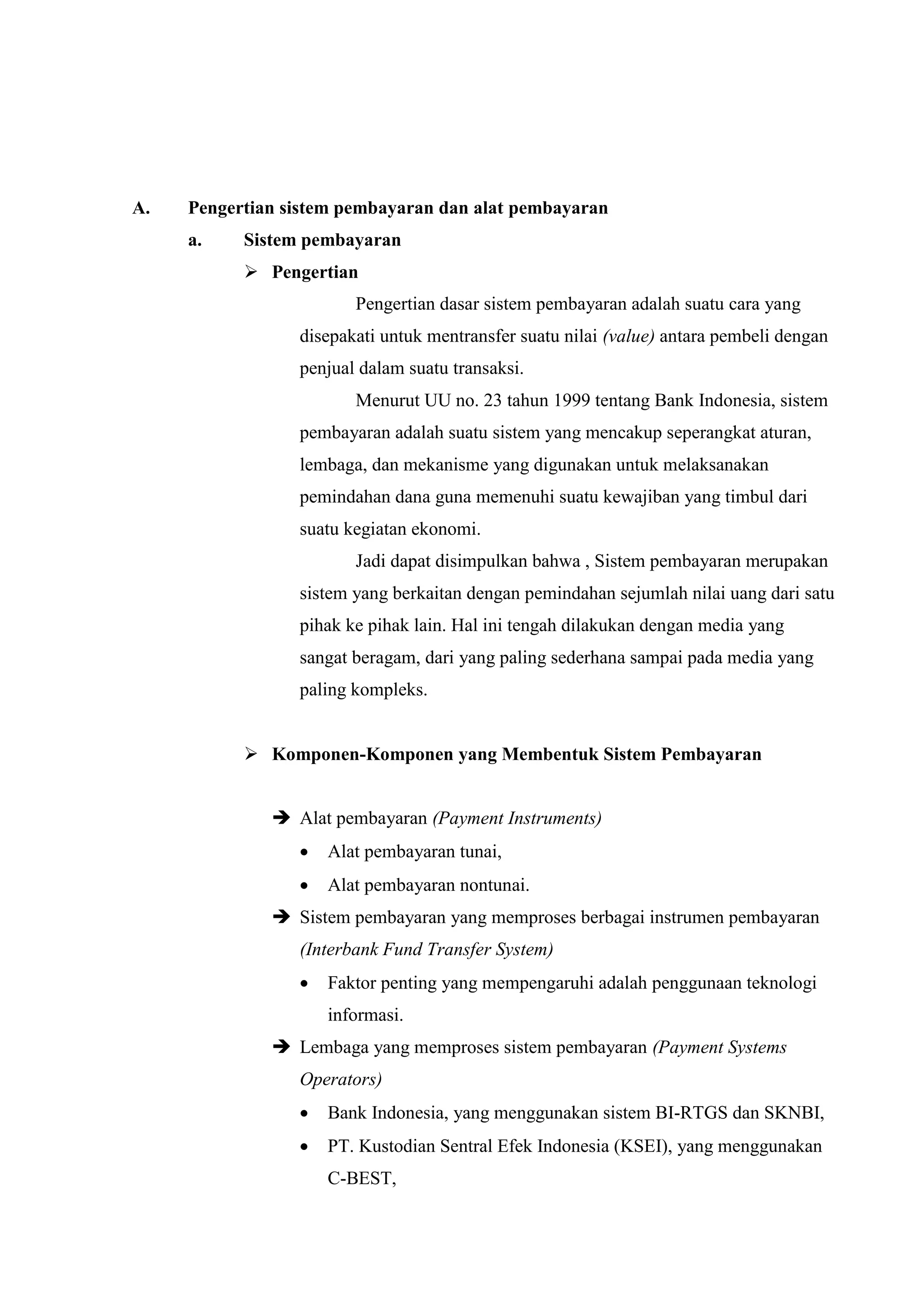 Sistem pembayaran dan alat pembayaran | PDF
