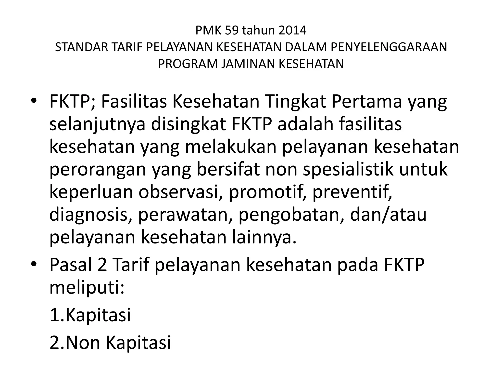 Sistem pembiayaan FKTP bpjs kesehatan 2015 | PDF