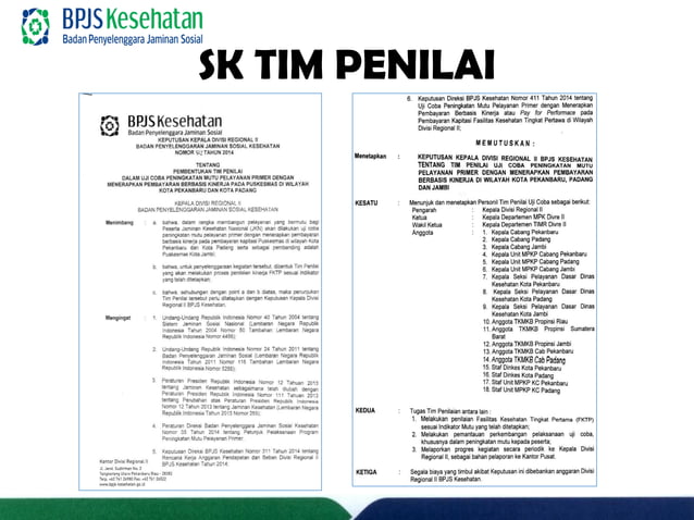 Sistem pembiayaan bpjs kesehatan 2015 [kapitasi berbasis kinerja] | PDF