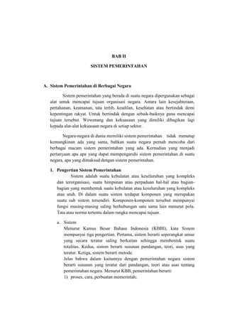 Sistem pemerintahan | DOCX