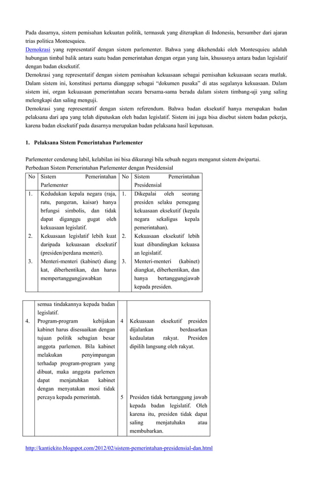 Sistem pemerintahan | DOCX