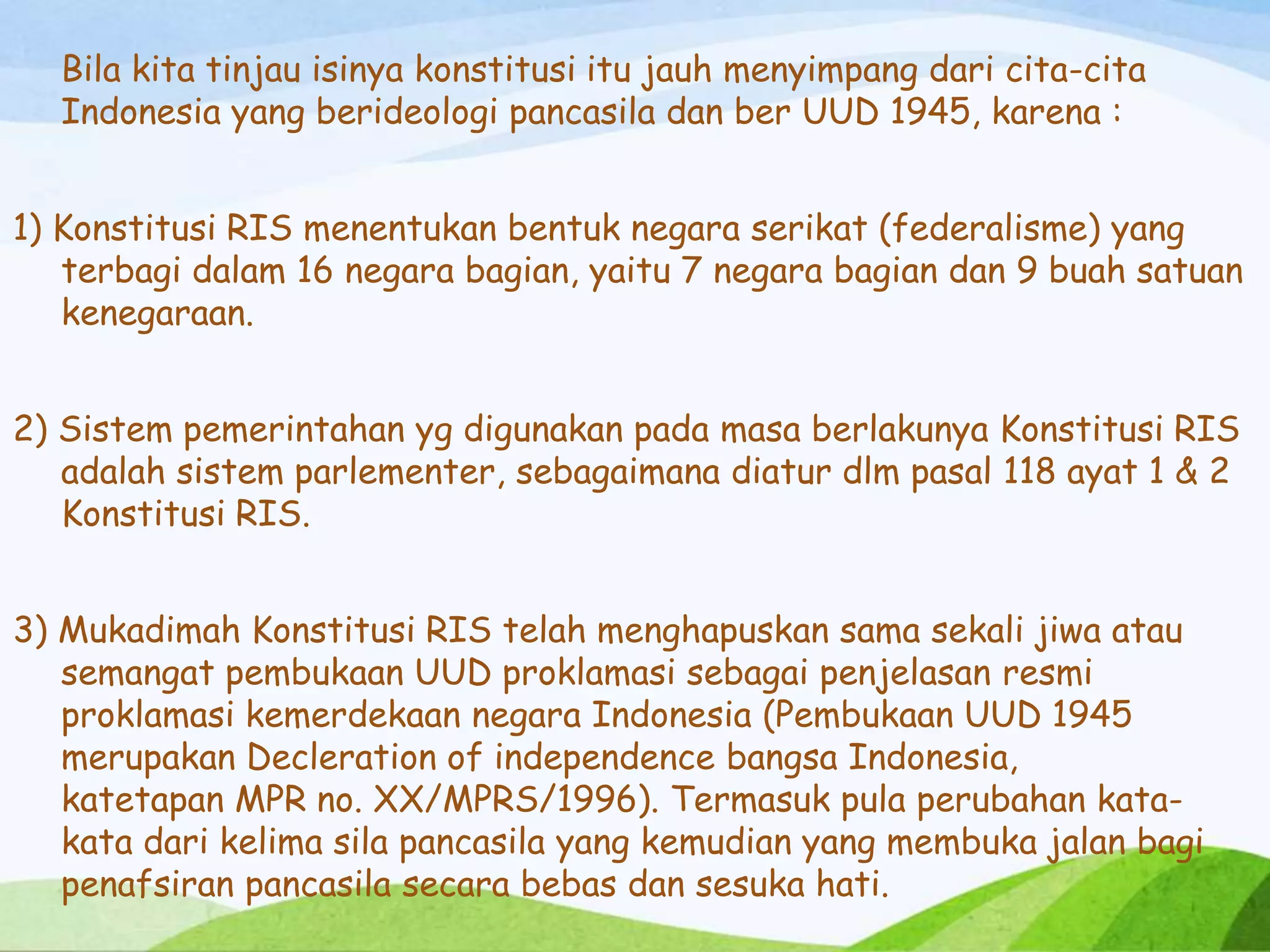 Sistem Pemerintahan di Indonesia dan Perubahan UUD 1945 | PPTX