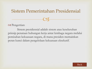 Sistem pemerintahan presidensial | PPTX
