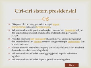 Sistem pemerintahan presidensial | PPTX