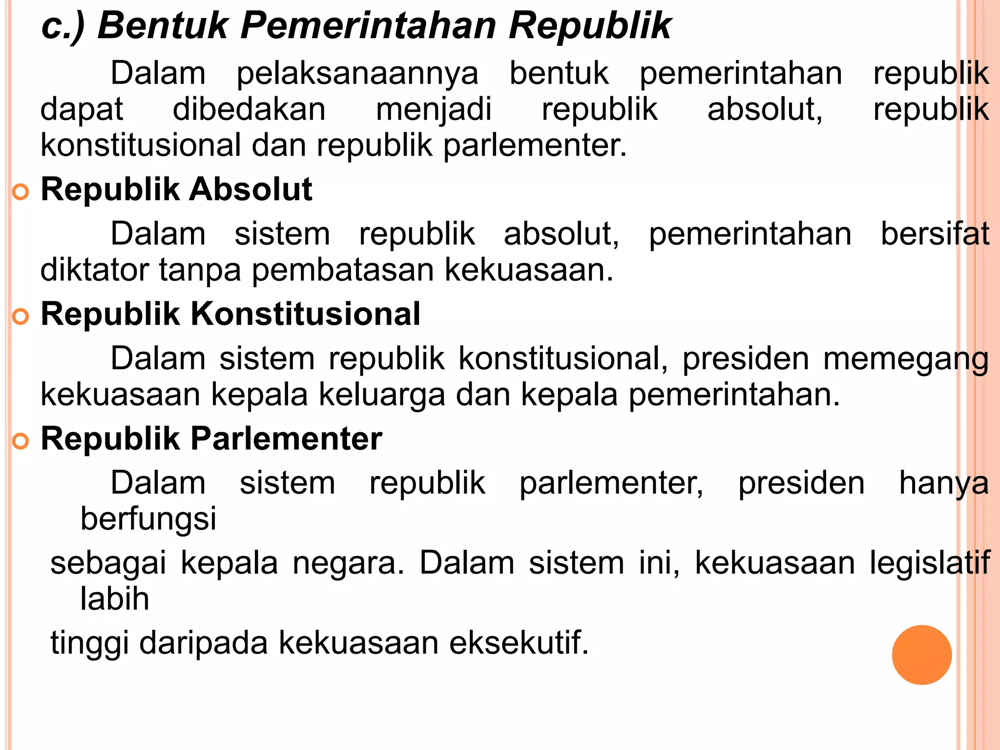 Sistem pemerintahan presidensial dan parlementer | PPTX