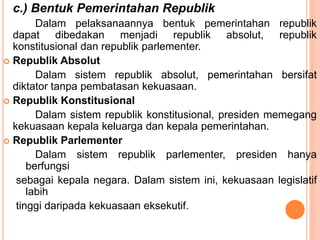 Sistem pemerintahan presidensial dan parlementer | PPTX