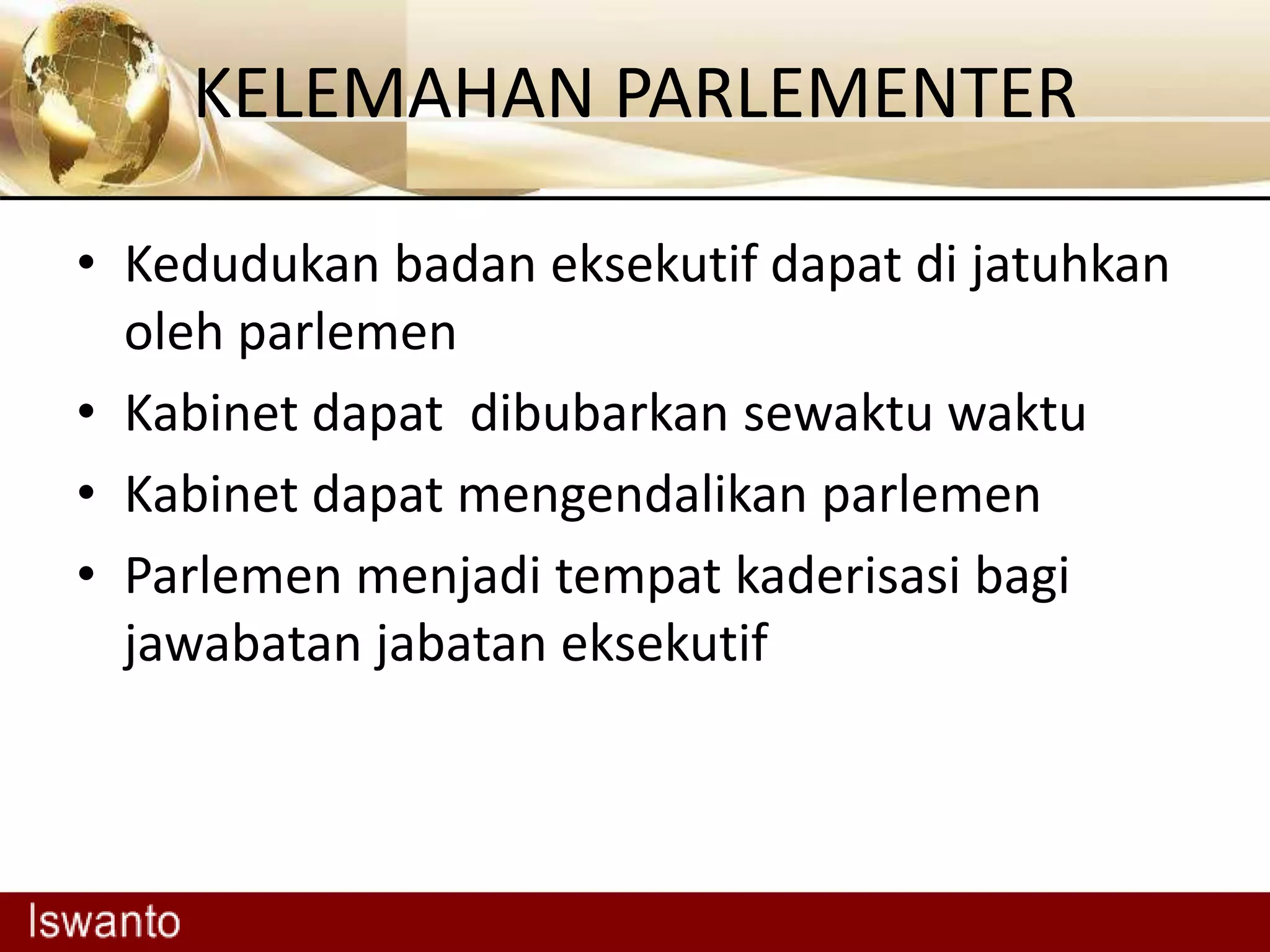Sistem pemerintahan presidensial dan parlementer | PPTX