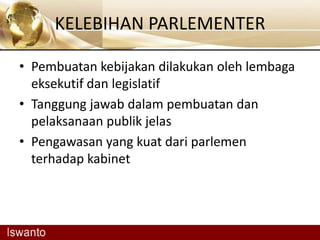 Sistem pemerintahan presidensial dan parlementer | PPTX