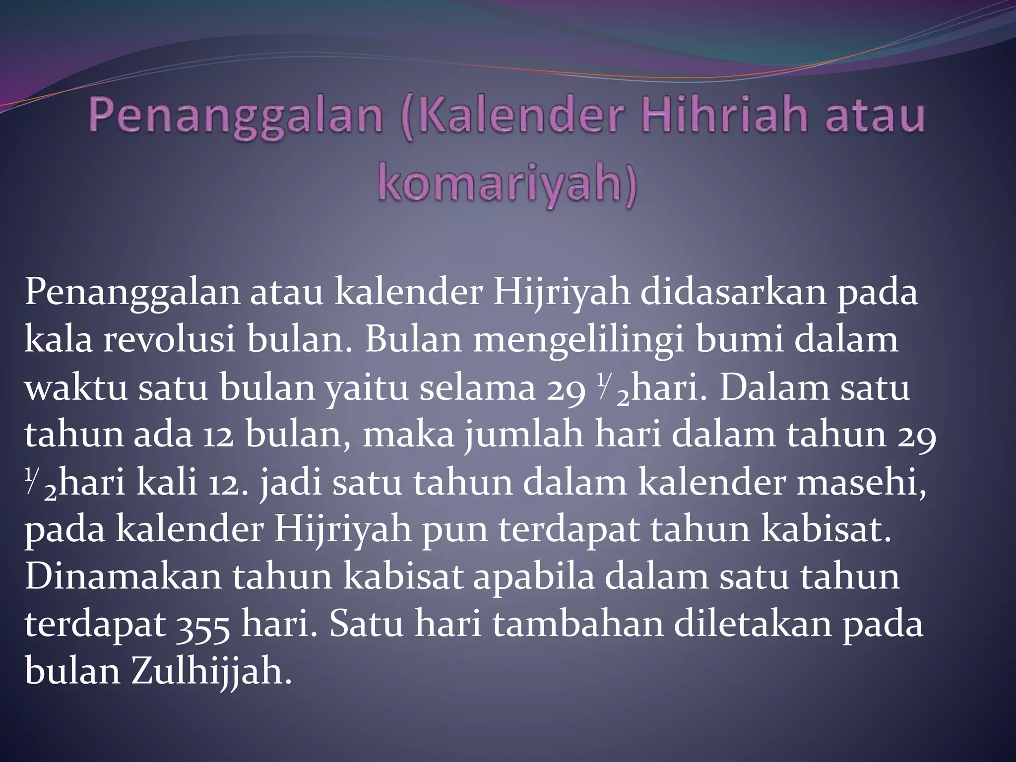 Sistem penaggalan masehi dan hijriah copy | PPTX